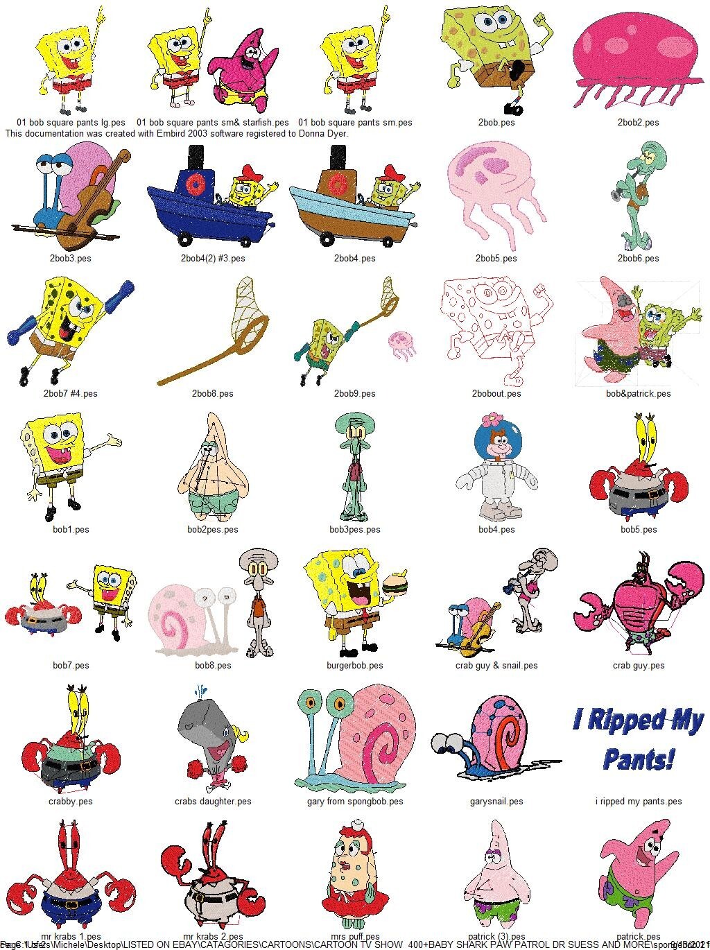 HUGE 5000+ CARTOON CHARACTERS BUNDLE Embroidery Machine Designs PES ZIP ...