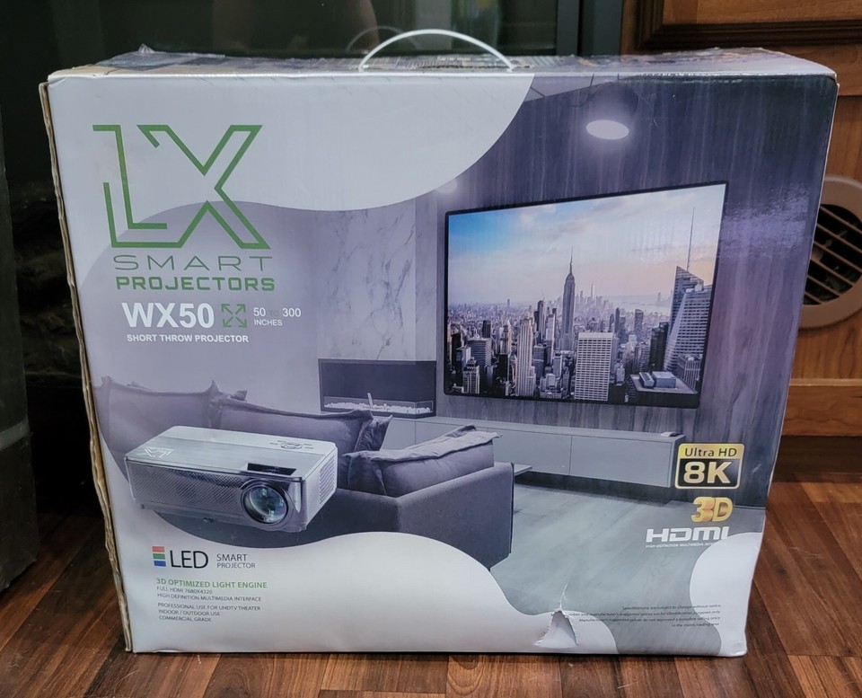 LX Smart Projector WX50 - 8K Projector Bundle with Screen | eBay