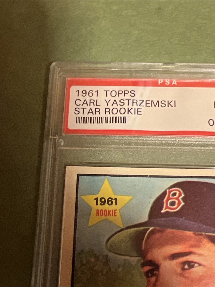 1961 TOPPS STAR ROOKIE #287 CARL YASTRZEMSKI Boston Red Sox HOF PSA 8 ...