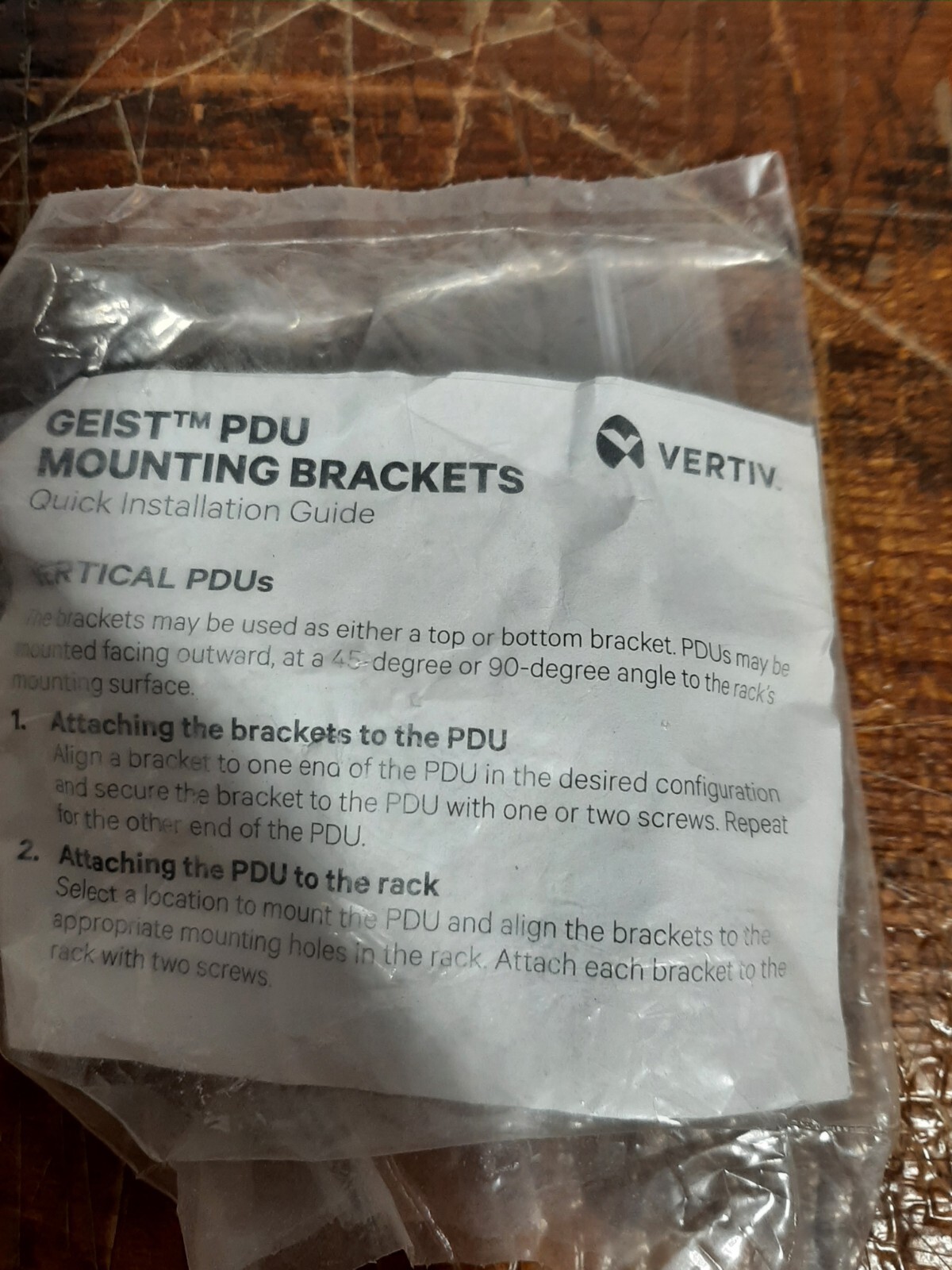 Vertiv Geist PDU Vertical Mount Mounting Brackets W Screws 7938 for ...