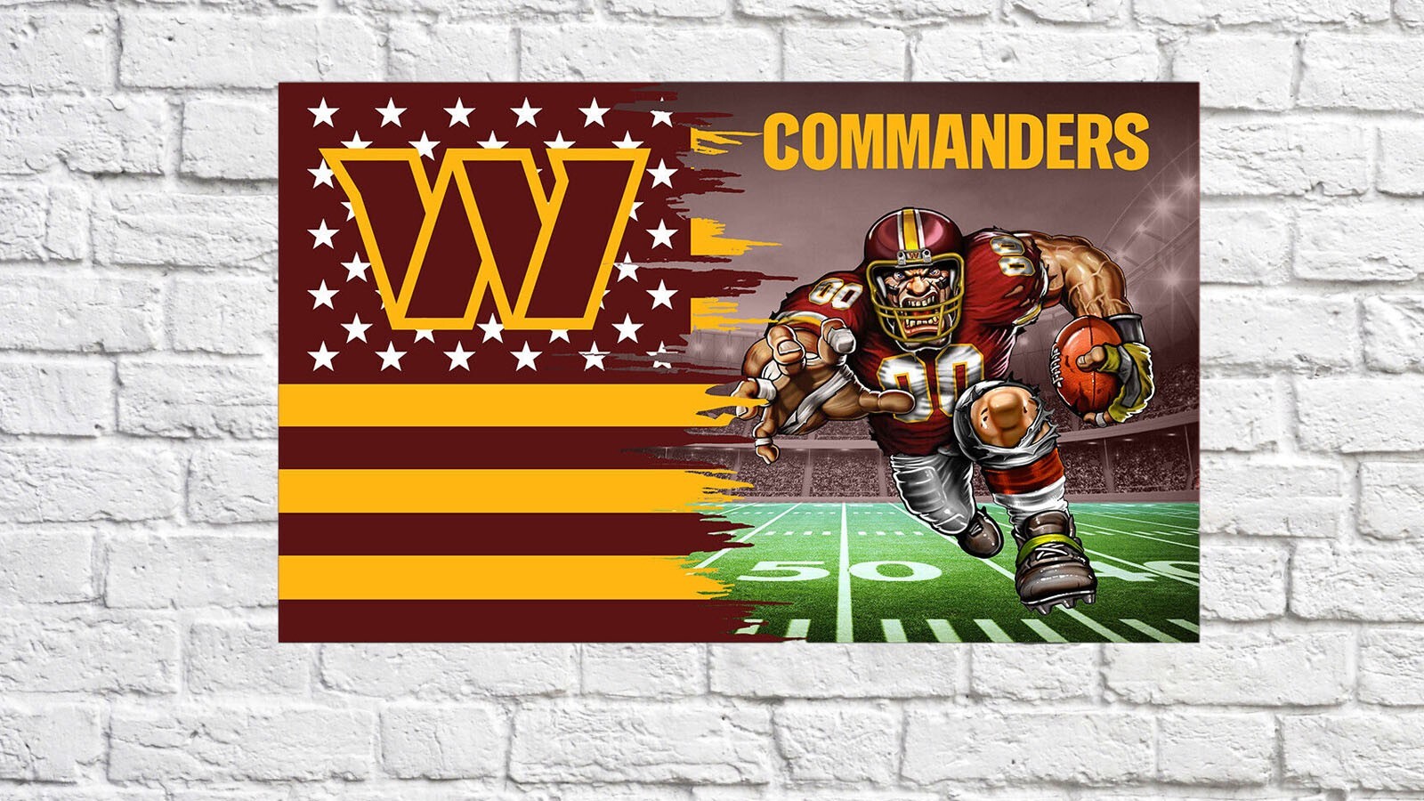 Washington Commanders Football fans 3x5 ft Mascot American Flag NFL ...
