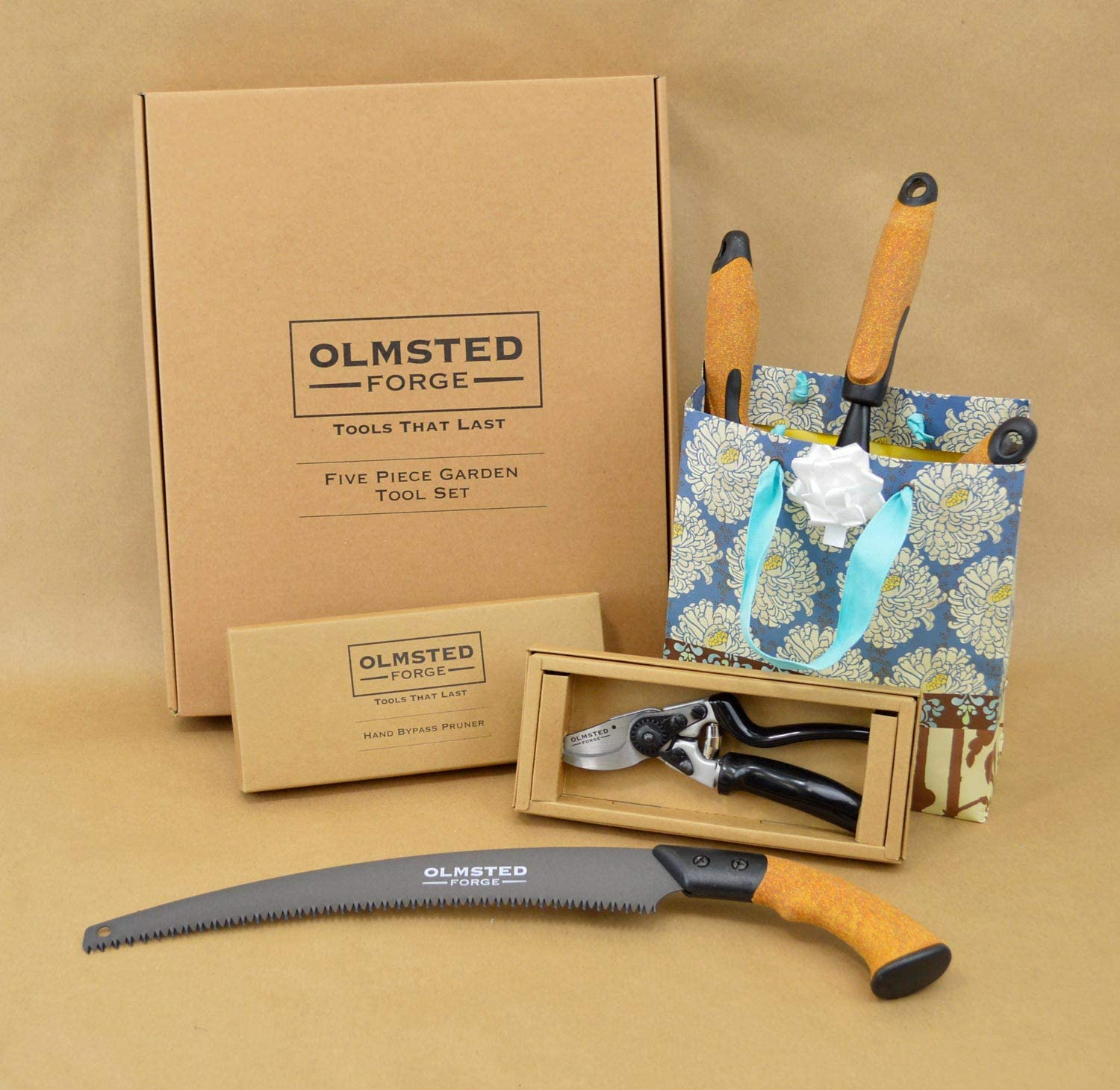 Garden Tool Set, 5 Pieces, Heavy Duty Powder Coated Steel, Cork Handle ...