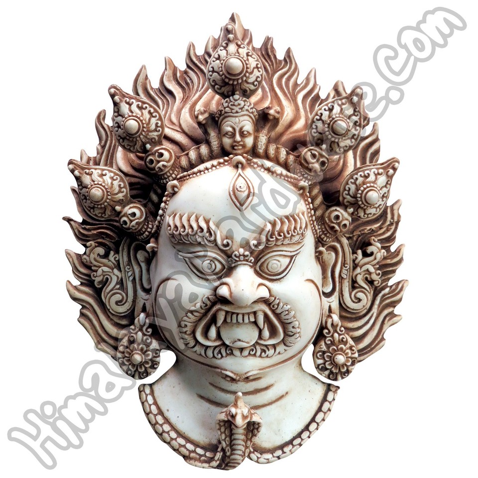 Resin Bhairava Mask: black red gold Bhairav Bhairab Kala Mahakala Shiva ...