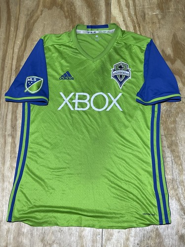 Seattle Sounders FC Jersey Mens Medium Green Blue Adidas Football ...