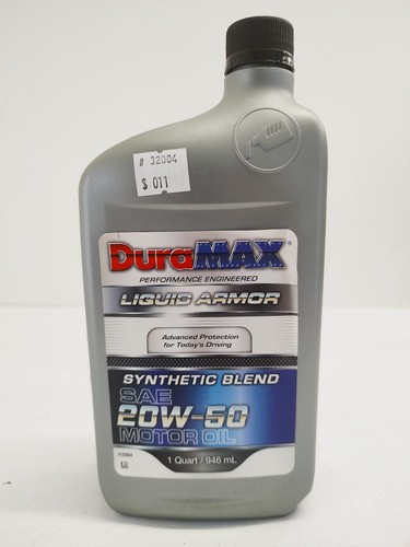 Duramax 41420658 Liquid Armor Synthetic Blend SAE 20W-50 Motor Oil 1 Qt ...