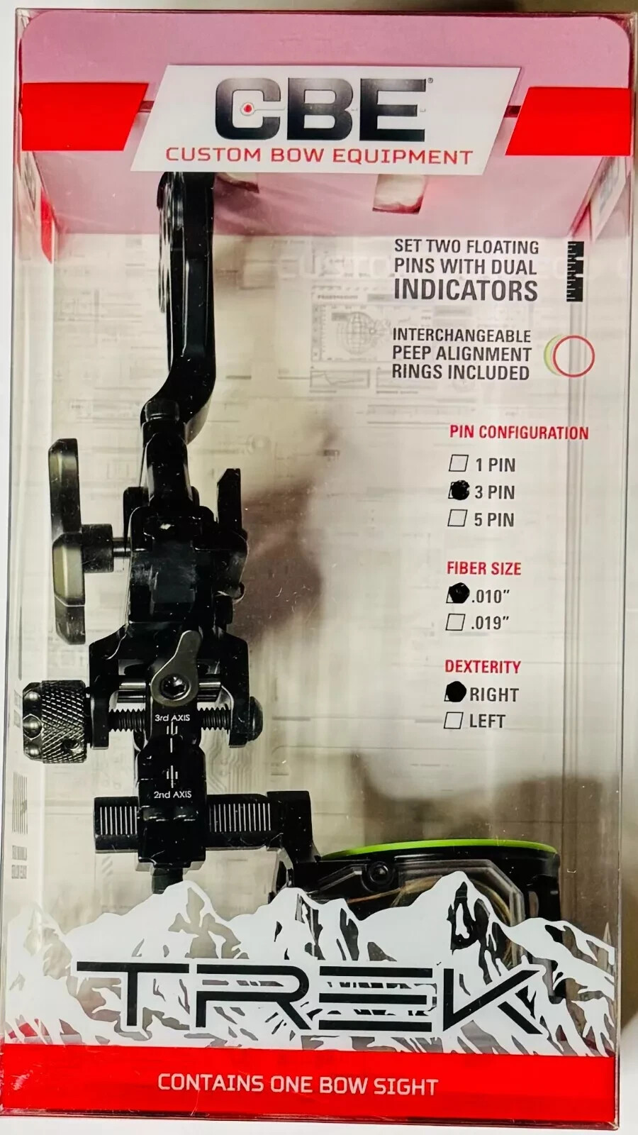 CBE Trek Archery Sight 3 Pin .019, Right Handed- New | eBay
