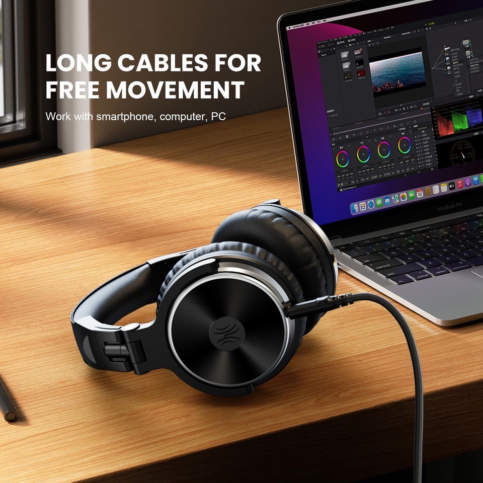 OneOdio Wired Over Ear Headphones Hi-Res Studio Monitor & Mixing DJ ...