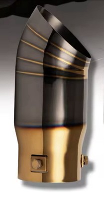 JDM Burnt Gunblack Gold Stainless Steel Turn Down exhaust Muffler Tip 3 ...