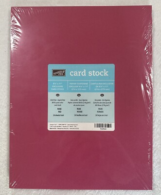 STAMPIN UP CARDSTOCK - 8.5” X 11” - ROSE RED 24 Sheets | eBay