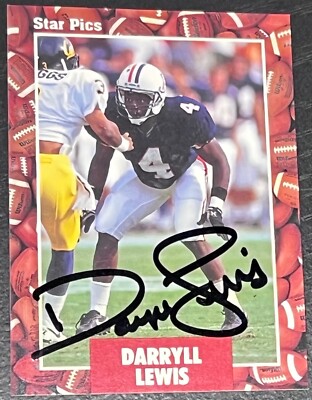 1991 Star Pics Football #97 Darryll Lewis Houston Oilers Autographed ...