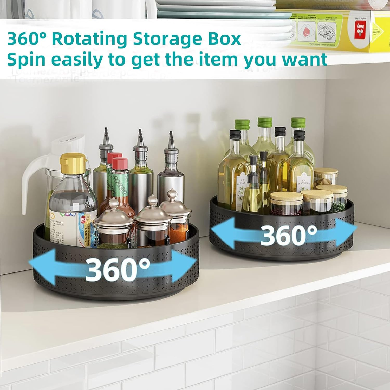 Lazy Susan 25 X 7.5 Cm Carbon Steel Turntable 360° Spinning Spice Rack ...