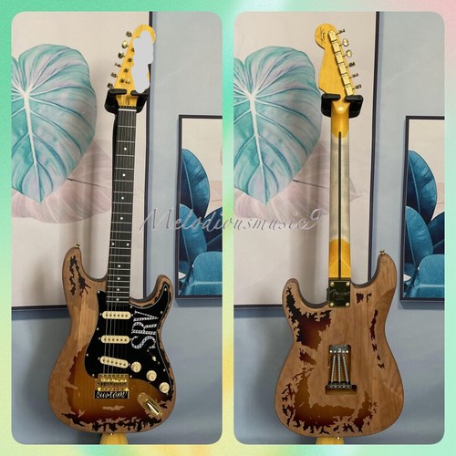 Custom SRV Number One Relic ST Solid Electric Guitar 3S Pickups Gold FR ...