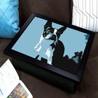 Boston Terrier Dog Lap Tray Cushioned Bean Bag Padded TV Dinner ...