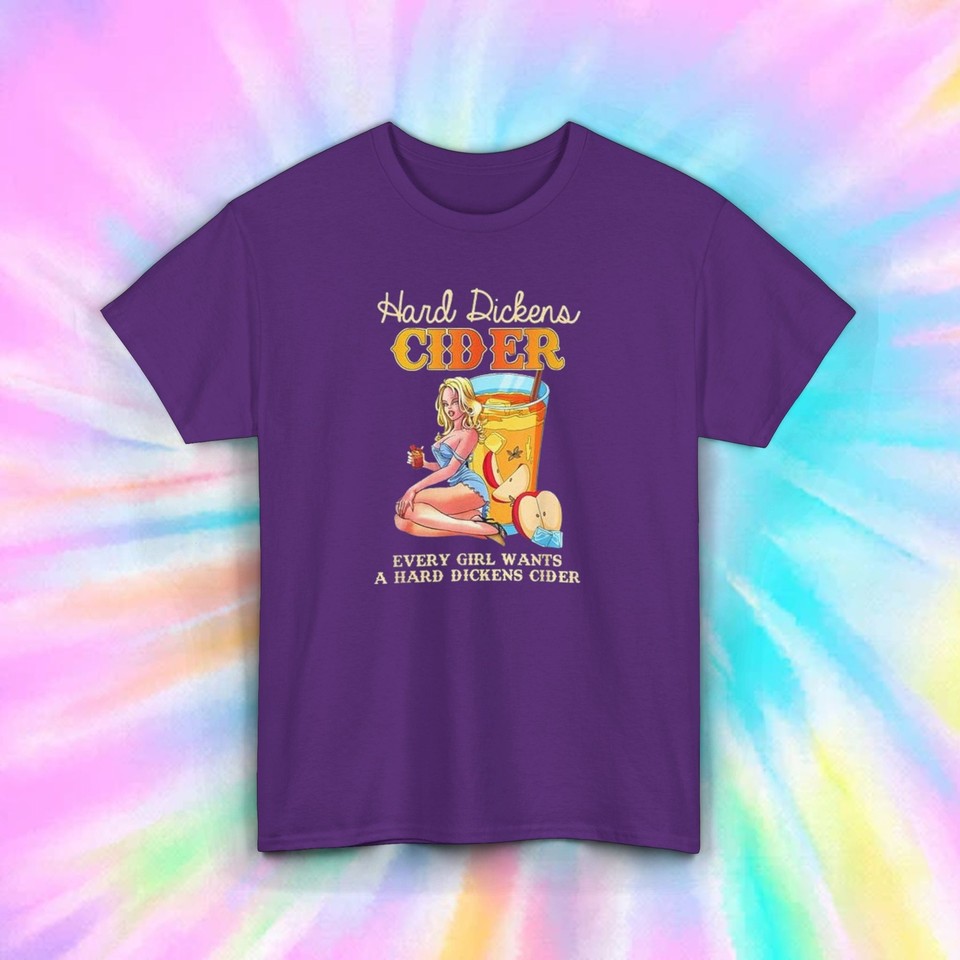 Hard Dickens Cider T-Shirt | Funny Beverage Graphic Tee | Retro Humor ...
