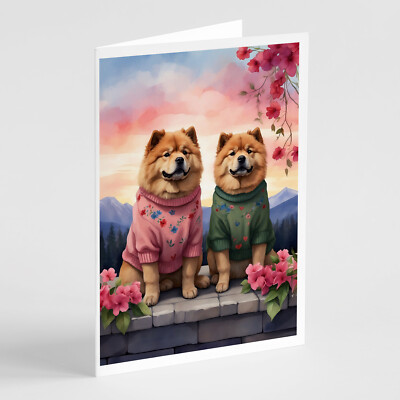 Chow Chow Two Hearts Greeting Cards and Envelopes Pack of 8 ...