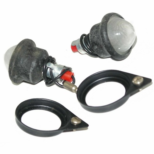 Fits Royal Enfield Bullet Frosted Pilot Light 12V With Black Rims & 2W ...