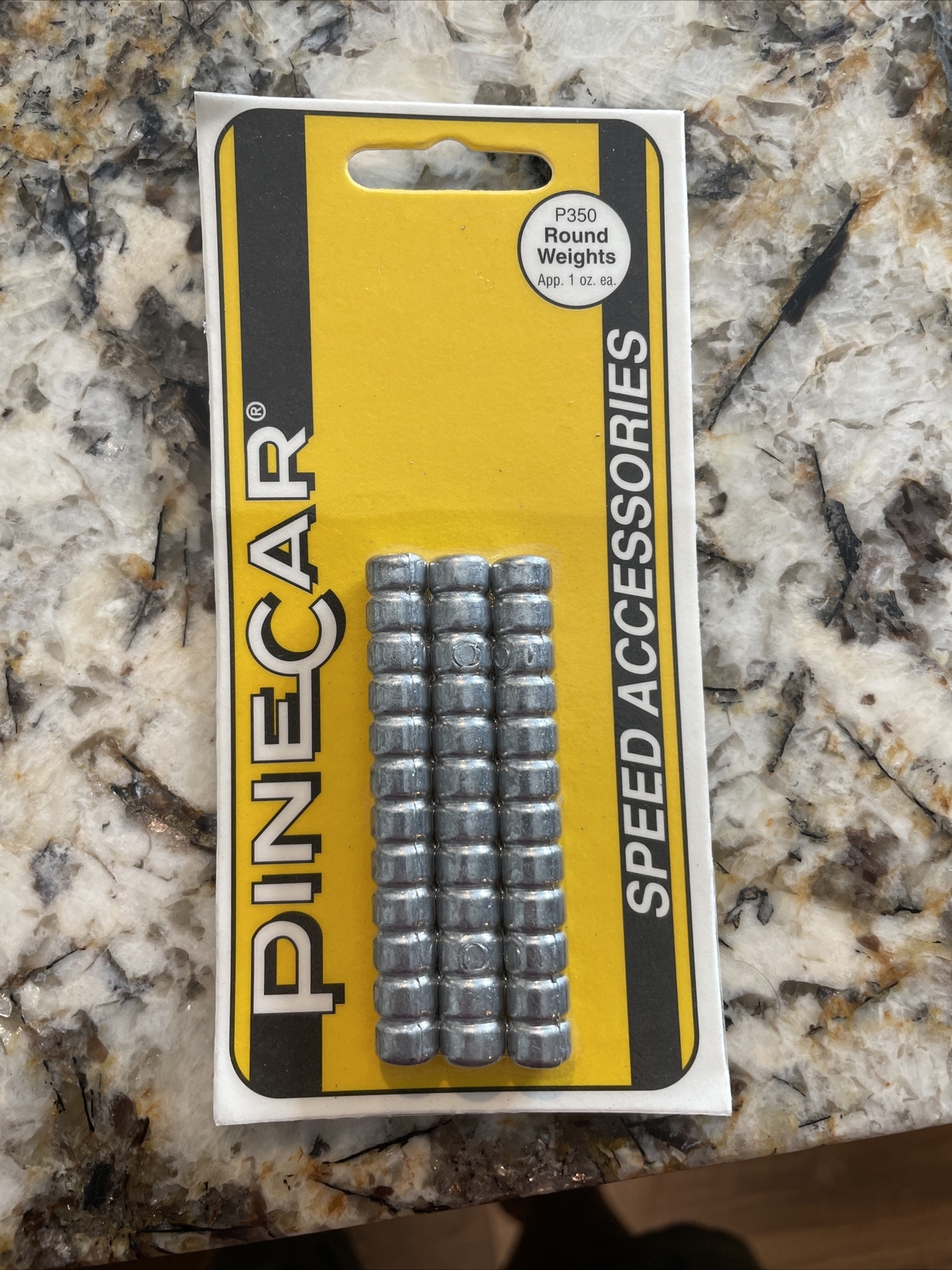 PineCar Round Weights 1 oz each P350 - 3 weights 3/8" diameter Pinewood ...