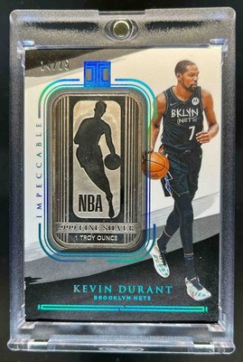 2020-21 Impeccable Kevin Durant Silver NBA Logo FOTL #14/15 Nets | eBay