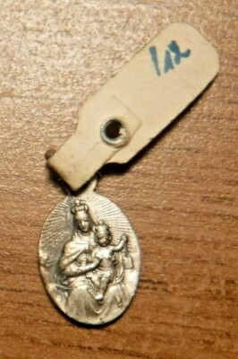 Beautiful Vintage Catholic Scapular Medal, .835 European Silver #4c NOS ...