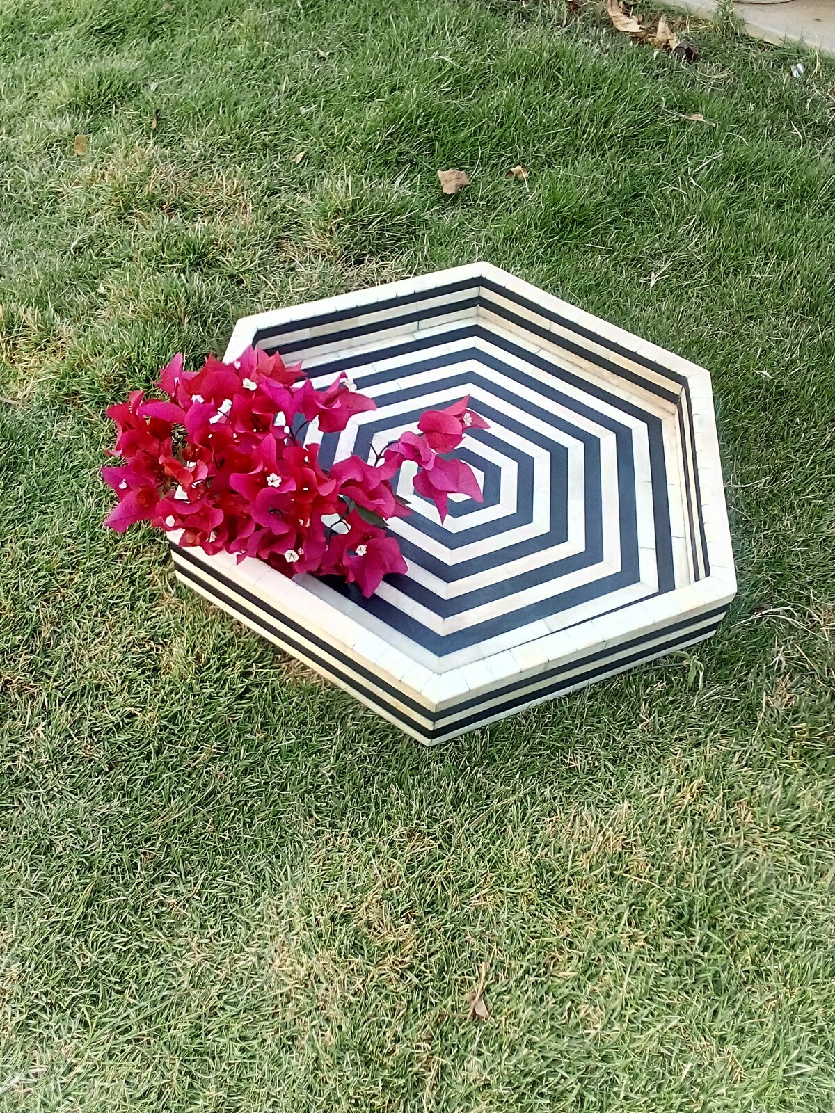 Hand Crafted Bone Inlay Tray Geometric Pattern | eBay