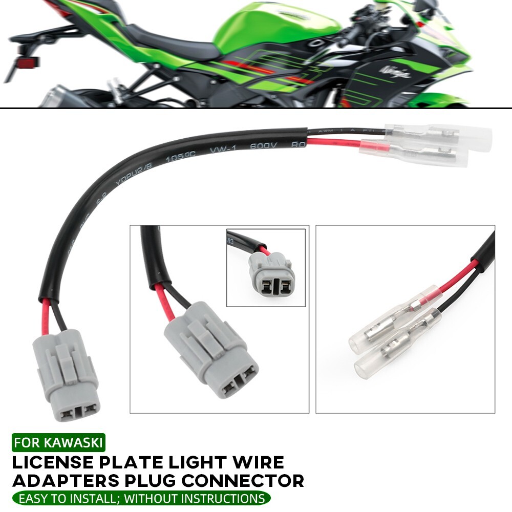 For KAWASAKI Versys 1000 Z900RSLicense Plate Light Wire Adapters Plug ...