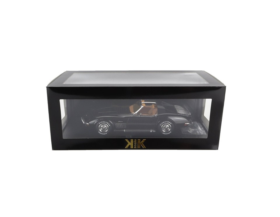 1972 CHEVROLET CORVETTE C3 MATTE BLACK 1:18 SCALE BY KK SCALE ...