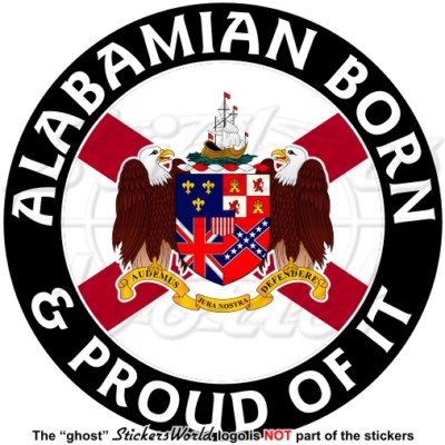 ALABAMA Alabamien Né et Fière USA, Amérique Alabaman 100mm Vinyle ...