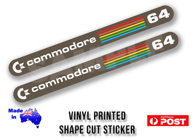 2 x Commodore 64 C64 Vintage Repro Sticker Decal Larger Size 300mm FREE ...