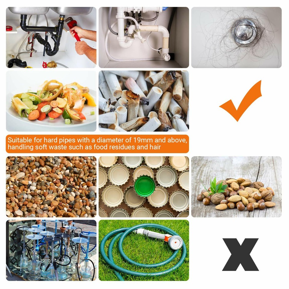 Drain Auger, TACKLIFE 25Ft Drum Auger Drain Snake with Drill Adapter ...