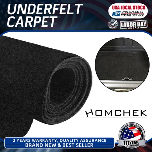 79"×26" Black Fabric Felt Edge Car Carpet Upholstery Wrapping Underfelt ...