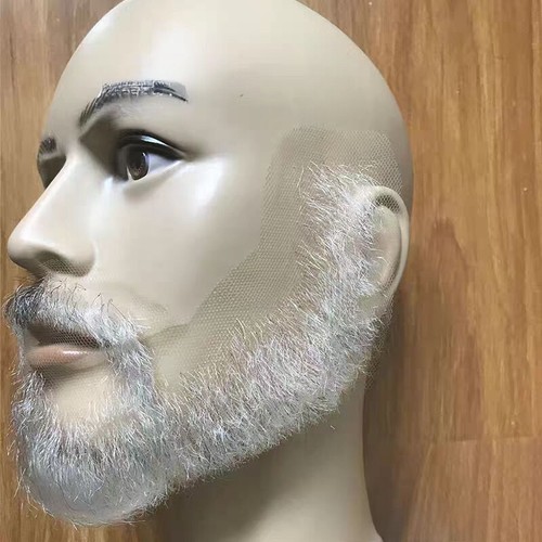 Men's fake beard 100% -human hair facial beard cosplay brown ...