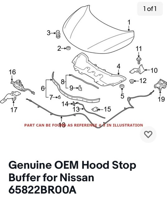 65822-br00a Nissan Bumper-hood 65822BR00A Genuine OEM Part for sale ...