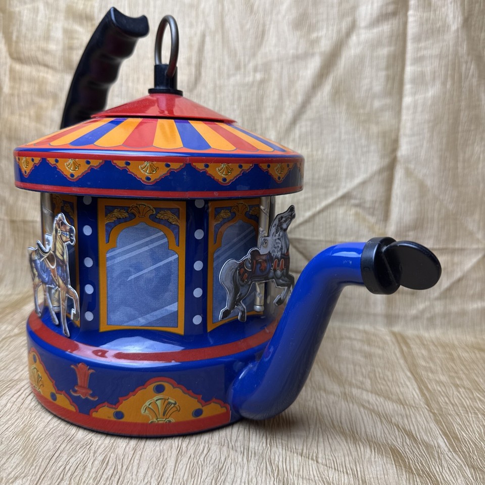 Vintage Kamenstein Carousel World of Motion Musical Metal Teapot w ...