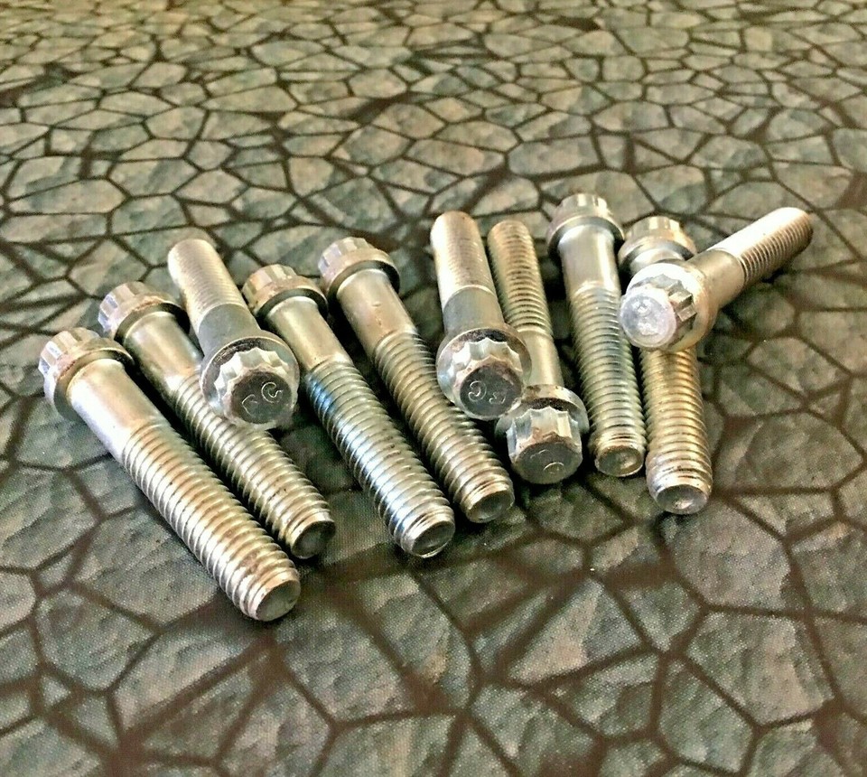 10pk Flanged Ferry Bolt Zinc Plated 12 Point 3/8”-16 x 2” Length Grade ...