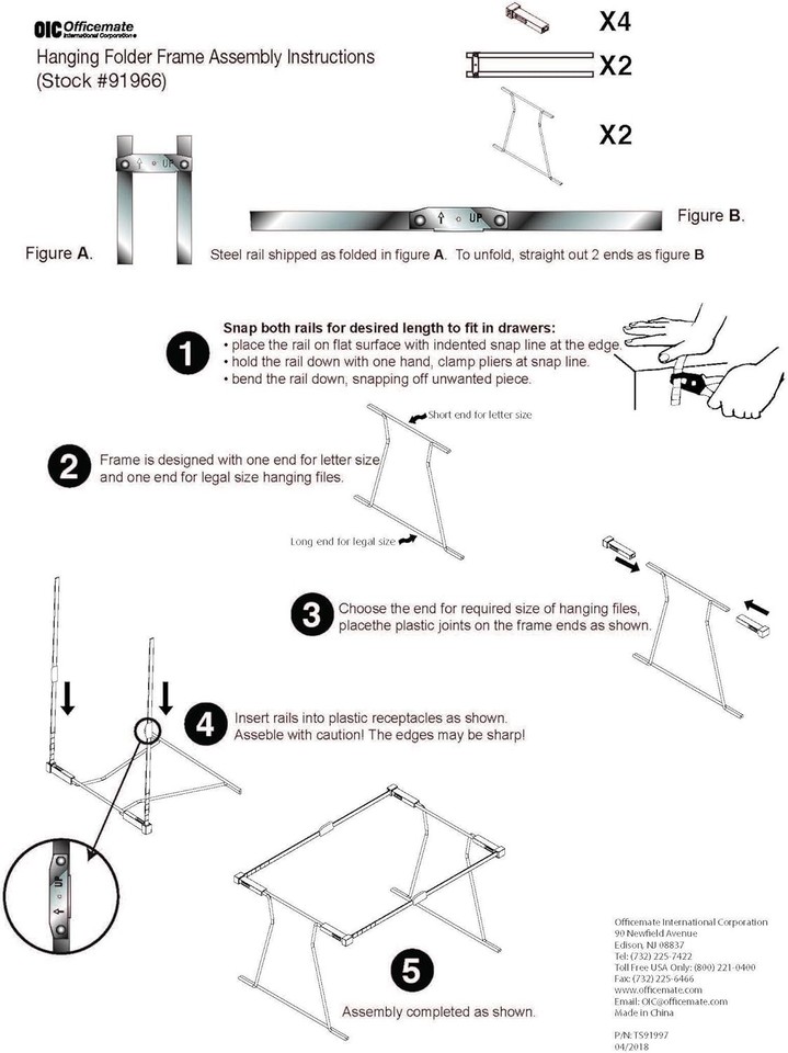Universal Hanging File Frame for Letter & Legal Files, Steel ...