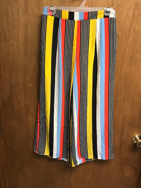 $24.99 Womens Revamped wide legged multi- colored pants Size Med A7 | eBay