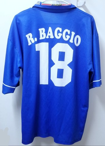 Roberto BAGGIO 18 ITALY 1998 WC World Cup Home & Away Blue Soccer ...