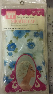 Vintage Shower Cap! Terry Lined Vinyl! Unique old hard to find retro ...