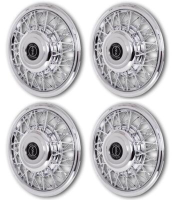 4x 15 inch Spoke Wheel Cap for classic cars and vintage cars chromed ...