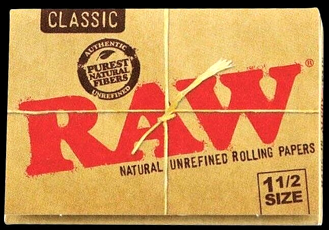 3x Raw Rolling Papers 1 1/2 Classic Unrefined 33 LVS/PK 3 Packs *USA ...