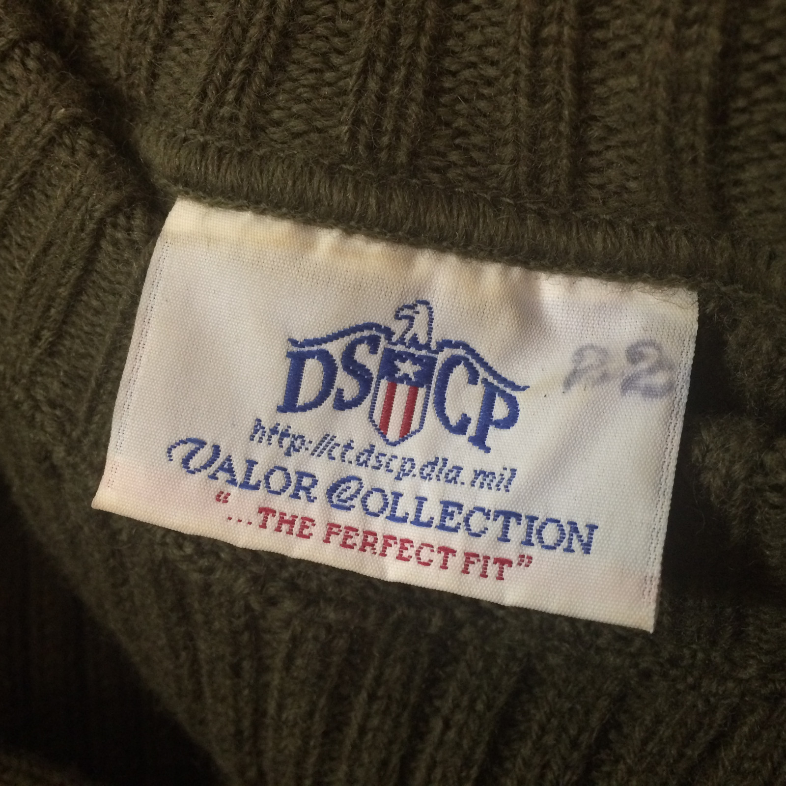 Vintage Wooley Pulley Green Army Military Elbow Patches DSCP Wool ...