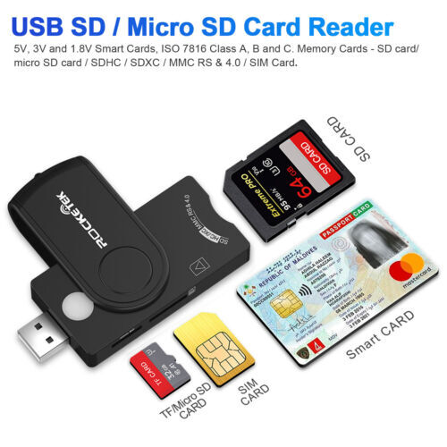 USB 2.0 Multi 7 in 1 Memory Card Reader Adapter SD/TF Micro SD Computer ...