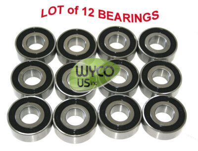 12 SPINDLE BEARINGS FOR GRASSHOPPER, REPL 833210, 110081, 110082, 2R ...