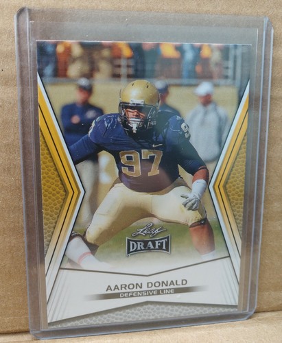 2014 Leaf Draft Gold Aaron Donald Rookie Card #2 Rams RC 🏈 💥 Great ...