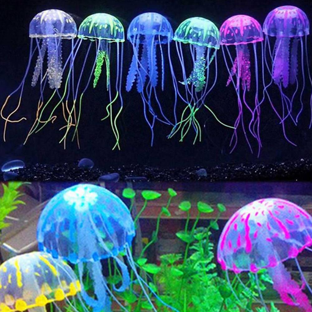 Bioluminescent Fish Tank Vibrant Glowing Silicone Goldfish Large,