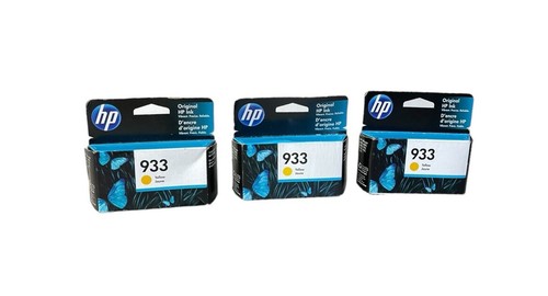 Lot of 3 Genuine HP 933 Yellow Ink Cartridge CN060AN EXP 2023 NEW ...