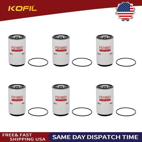 6PCS-FS19551 P551066 Fuel Filter With Water Separator 20569040 3989632 ...