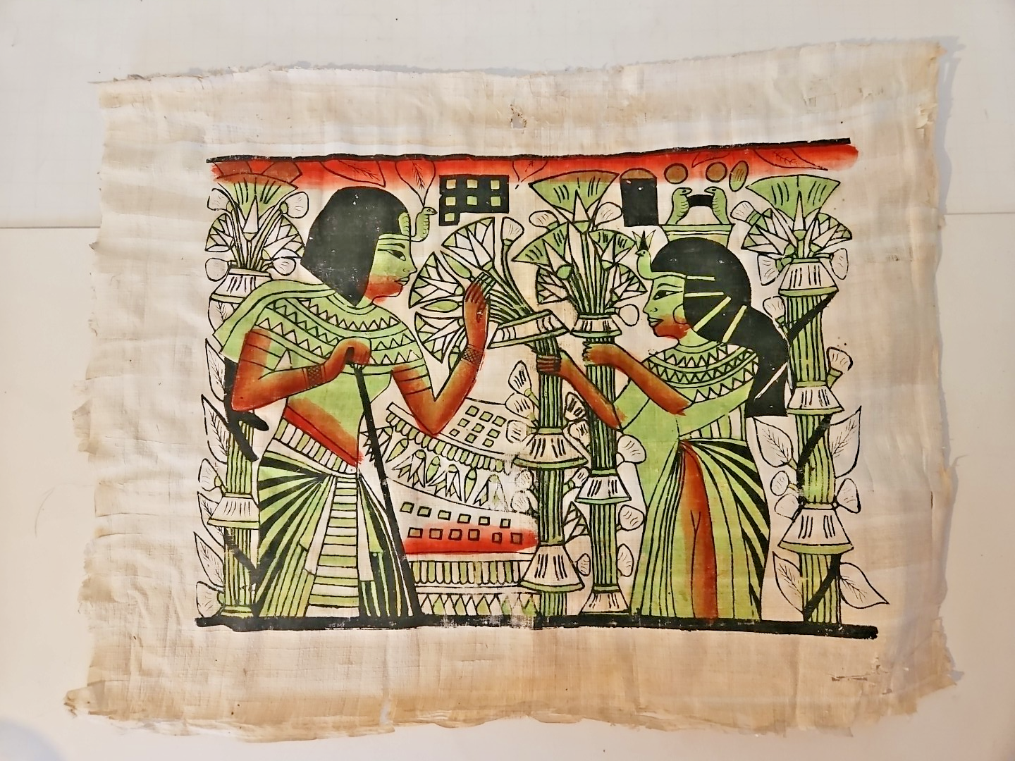 Lot of 7 Hand Painted Egyptian Papyrus Art Prints –Hieroglyphic Wall ...