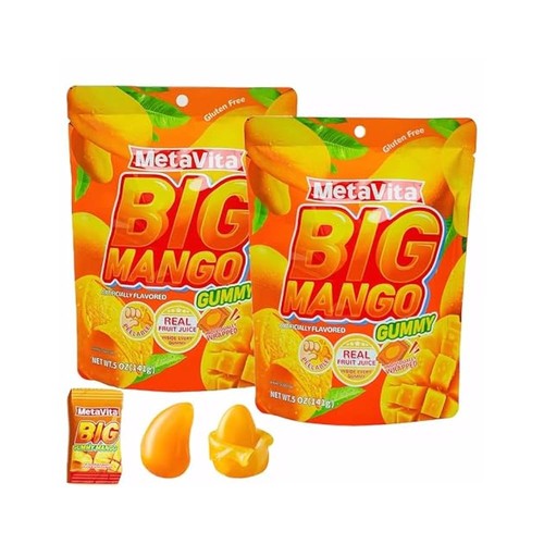 Mango Chewy Gummies, Peelable, Real Fruit Puree, Sweet and Delicious ...