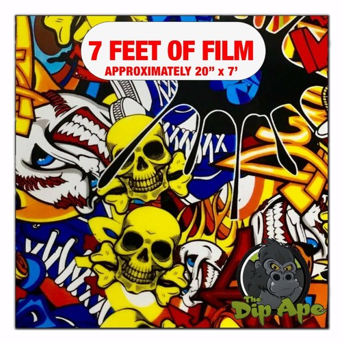 Hydrographic film Sticker Bomb #9 hydro dipping 7' x 20" hydro dip | eBay